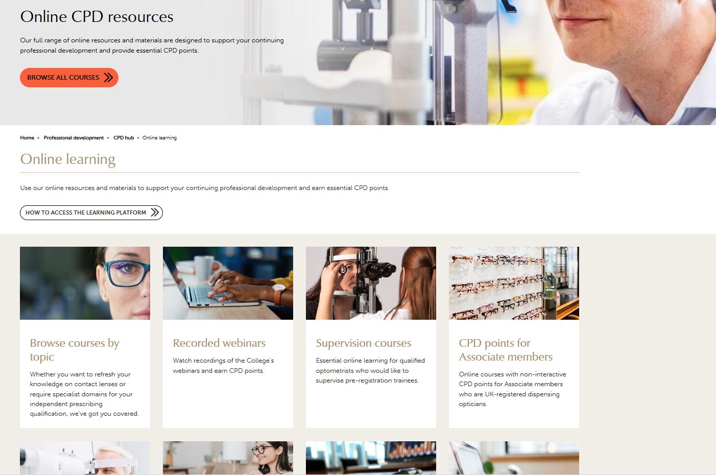 How to access the College's CPD learning platform - College of Optometrists