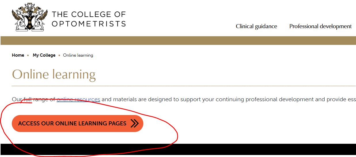 How to access the College's CPD learning platform - College of Optometrists