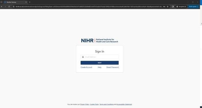 Accessing the NIHR Learn account - College of Optometrists