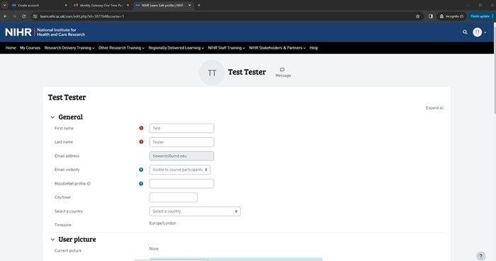 Accessing the NIHR Learn account - College of Optometrists